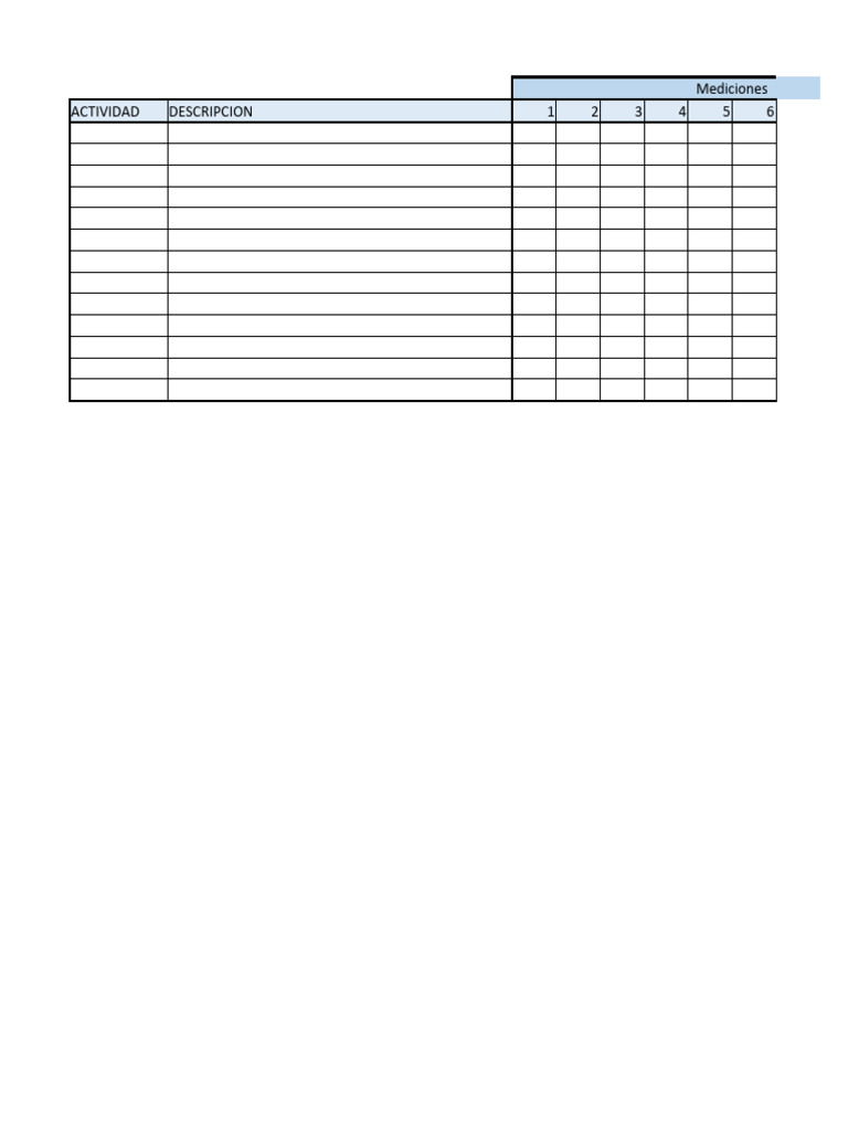 Medicion De Tiempos Pdf
