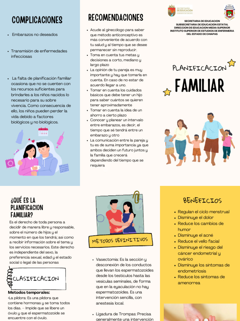 Triptico Planificacion Familiar Nuevo | PDF | Planificación familiar | El embarazo