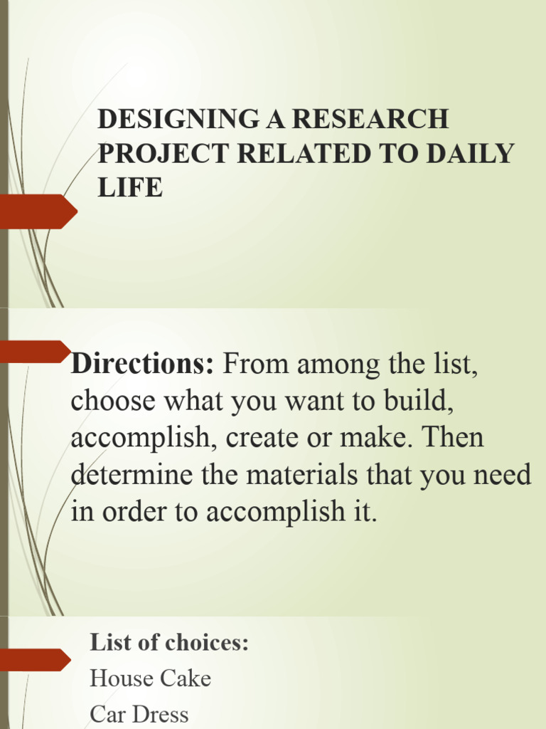 Designing Daily Life Research Projects | PDF | Qualitative Research ...