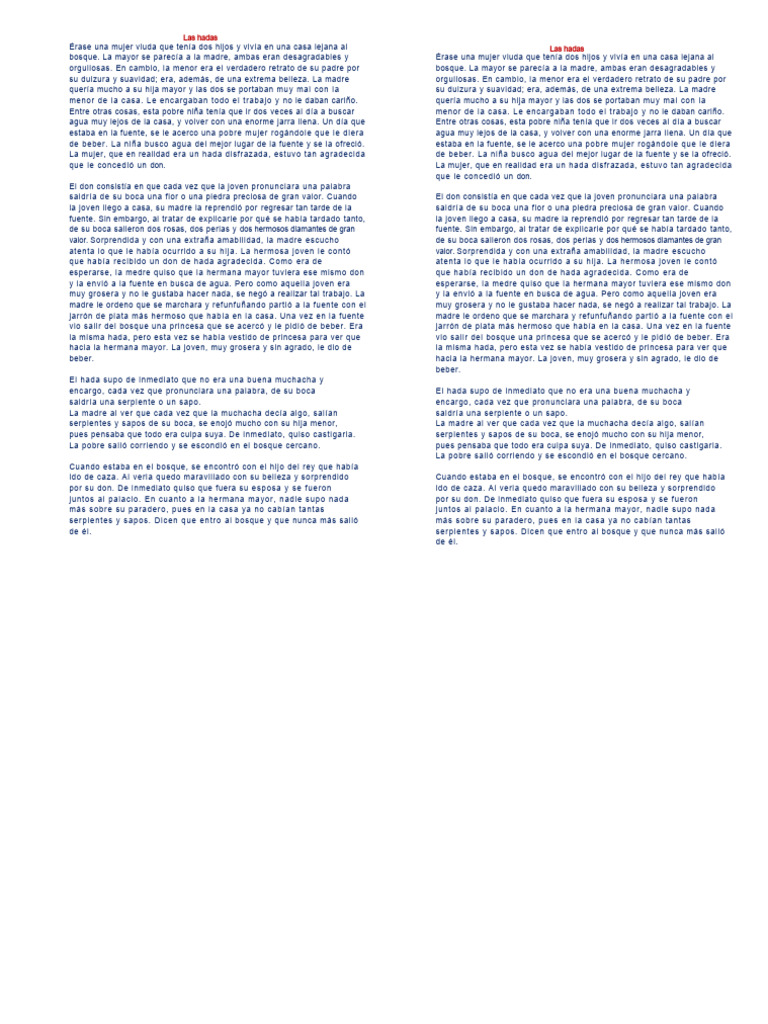 Cuento Las Hadas | PDF