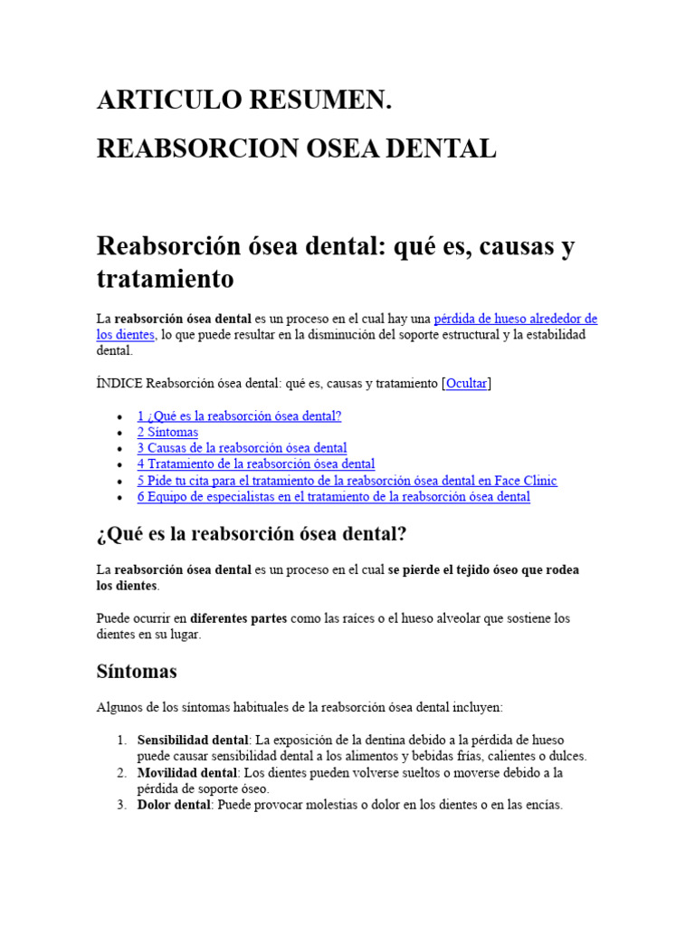 Reabsorcion Osea | PDF | Hueso | Sistema endocrino