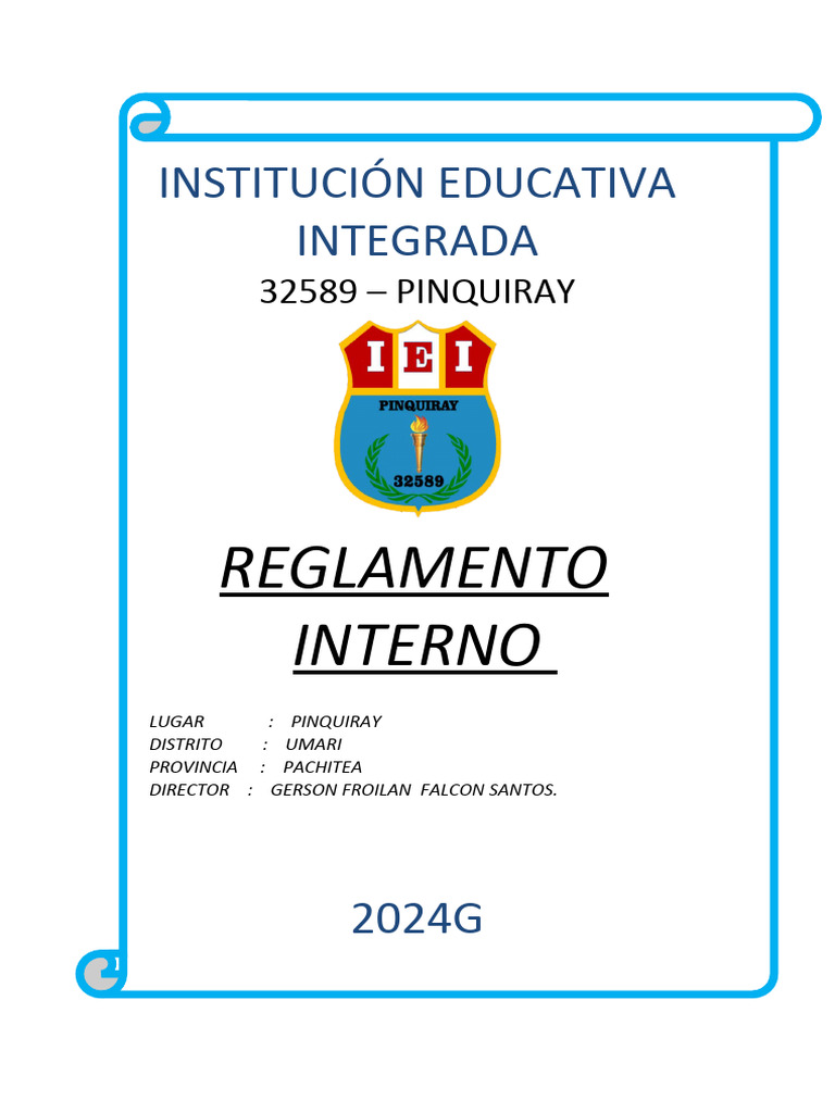 Reglamento Interno 2024 | PDF | Escuelas | Violencia