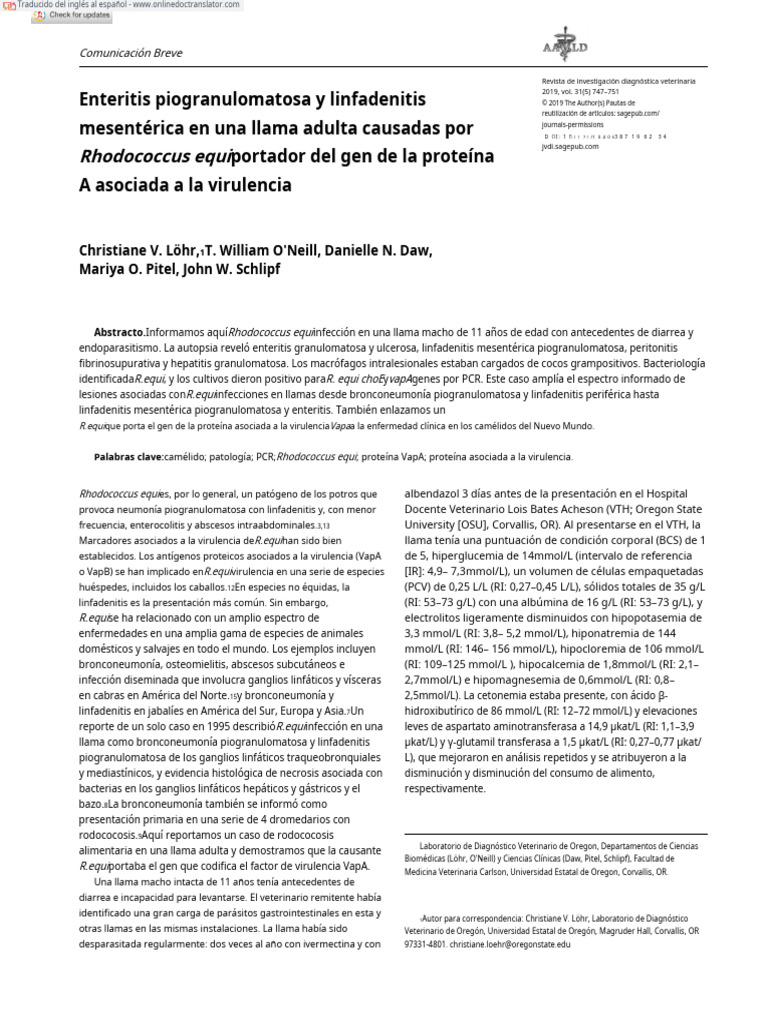 Pyogranulomatous Enteritis and Mesenteric - En.es | PDF | Las bacterias ...