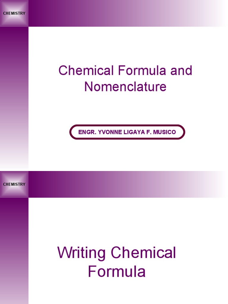 Chemical Formula and Nomenclature | PDF