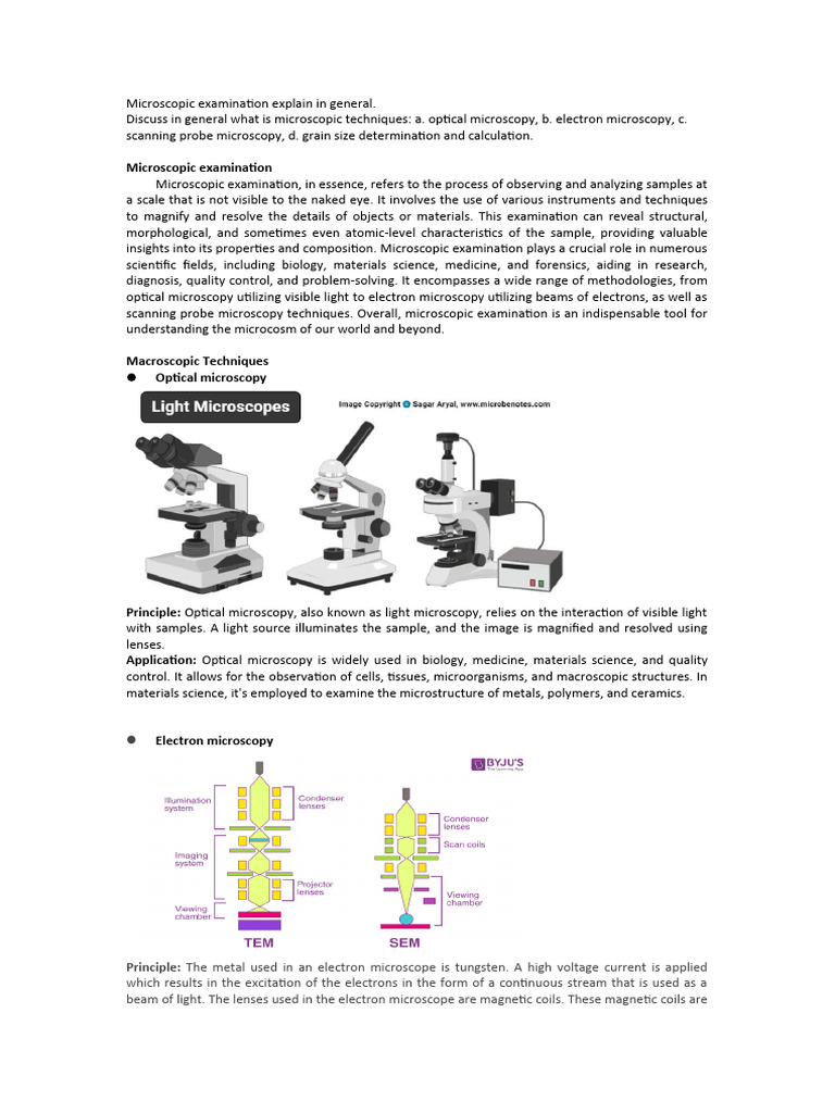 Microscopic Examination | Download Free PDF | Microscope | Microscopy