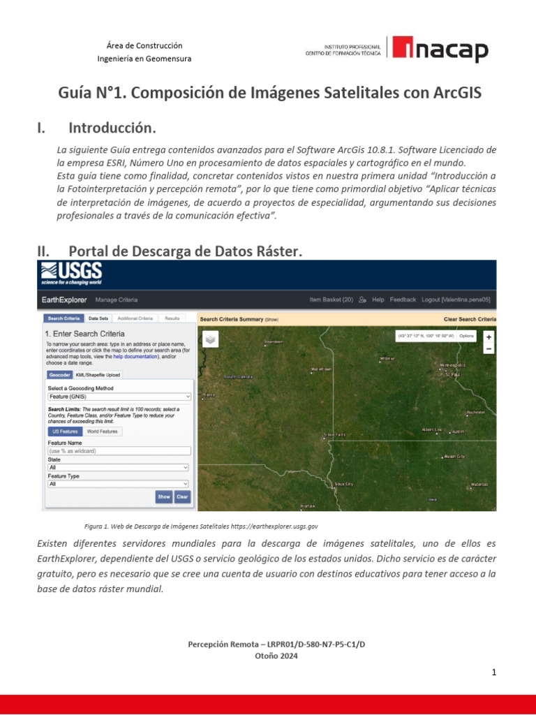 Guia N°1 Composicion de Imagenes Satelitales Con ArcGis 2 | PDF | Sensores remotos | Informática