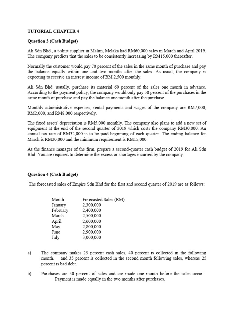 Tutorial Chapter 4 Pdf Budget Expense