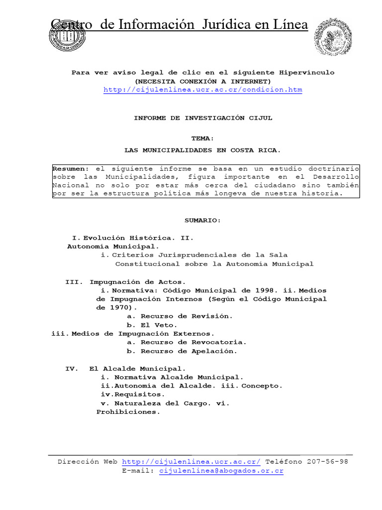 Municipalidades en Costa Rica: Funciones y Cantidad | PDF | Gobierno ...
