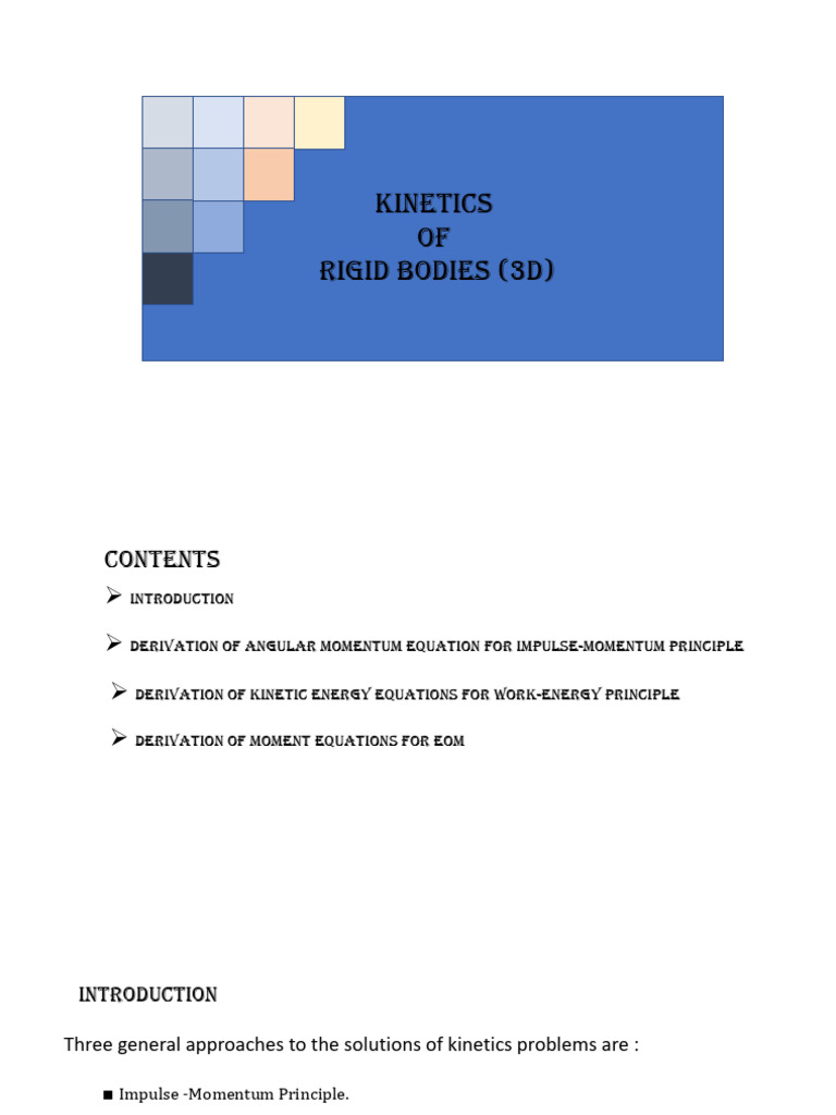 CHAPTER 6 KINETICS OF RIGID BODIE (3D) - Angular Momentum and Kinetic ... CHAPTER 6 KINETICS OF RIGID BODIE (3D) - Angular Momentum and Kinetic ...