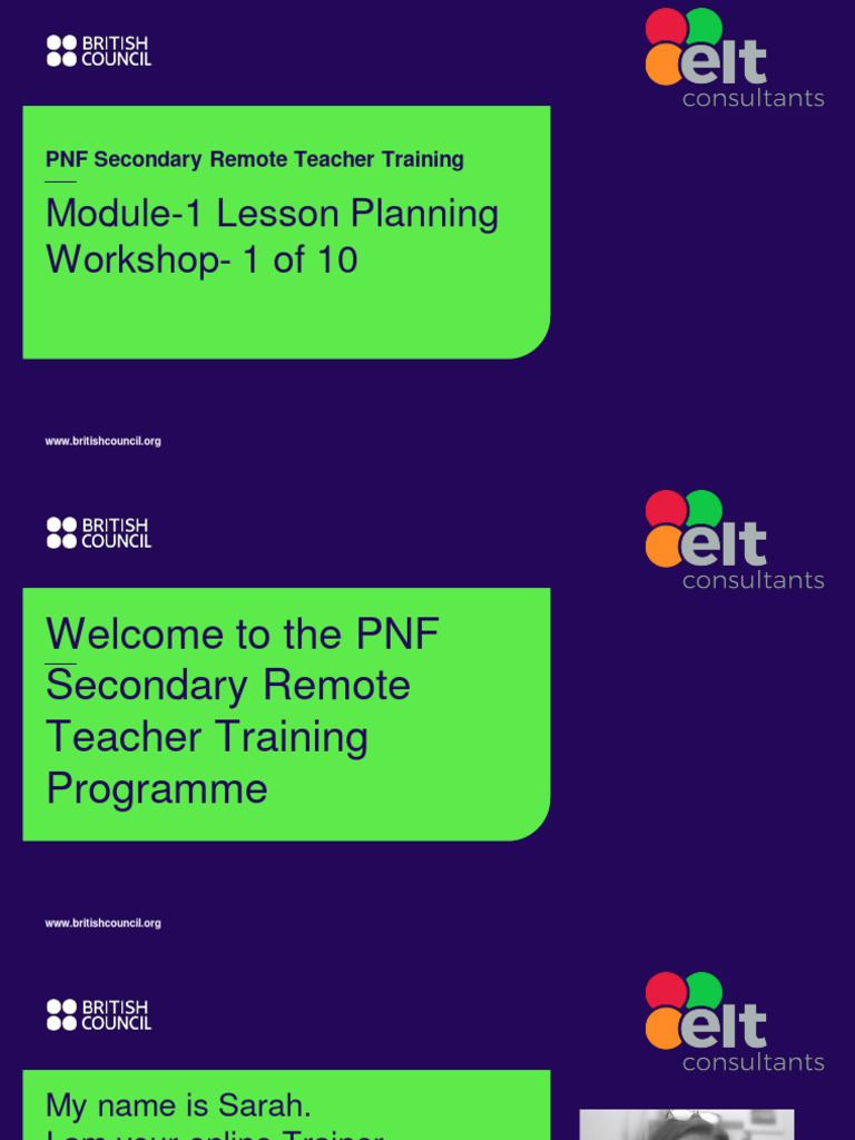 PNF Remote Teacher Training Guide | PDF | Lesson Plan | Learning