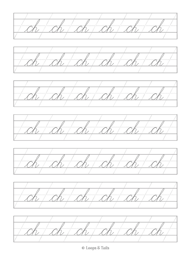 Cursive Worksheet Ch | PDF