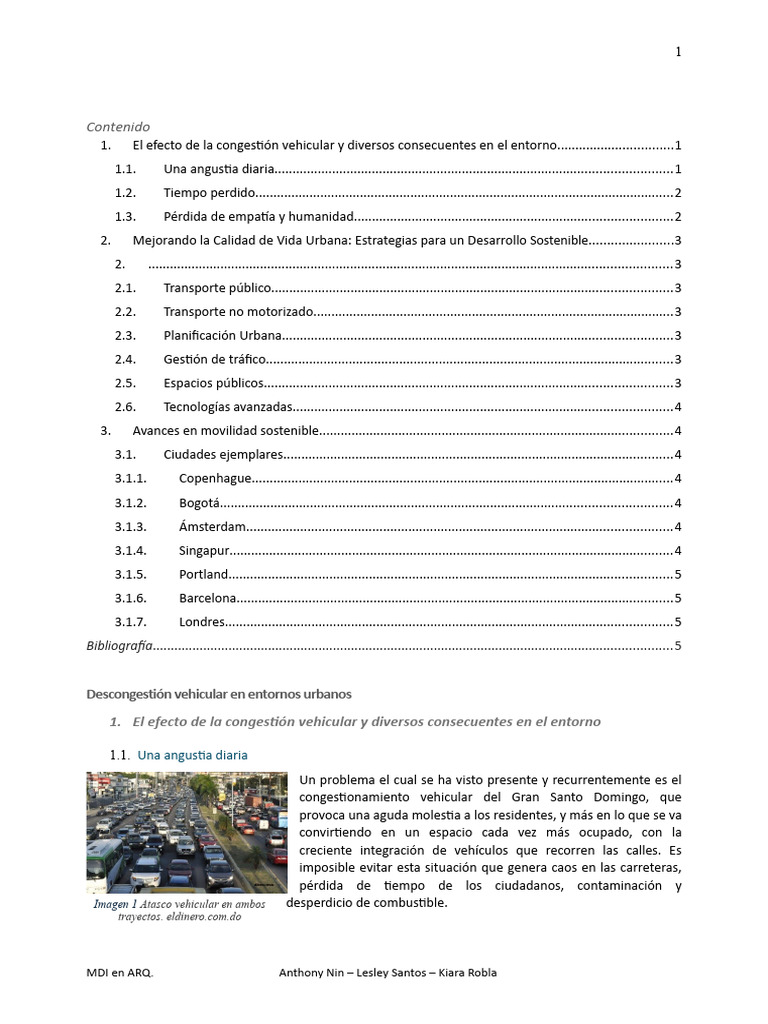 Congestión Vehicular y Calidad de Vida | PDF | La congestión del ...