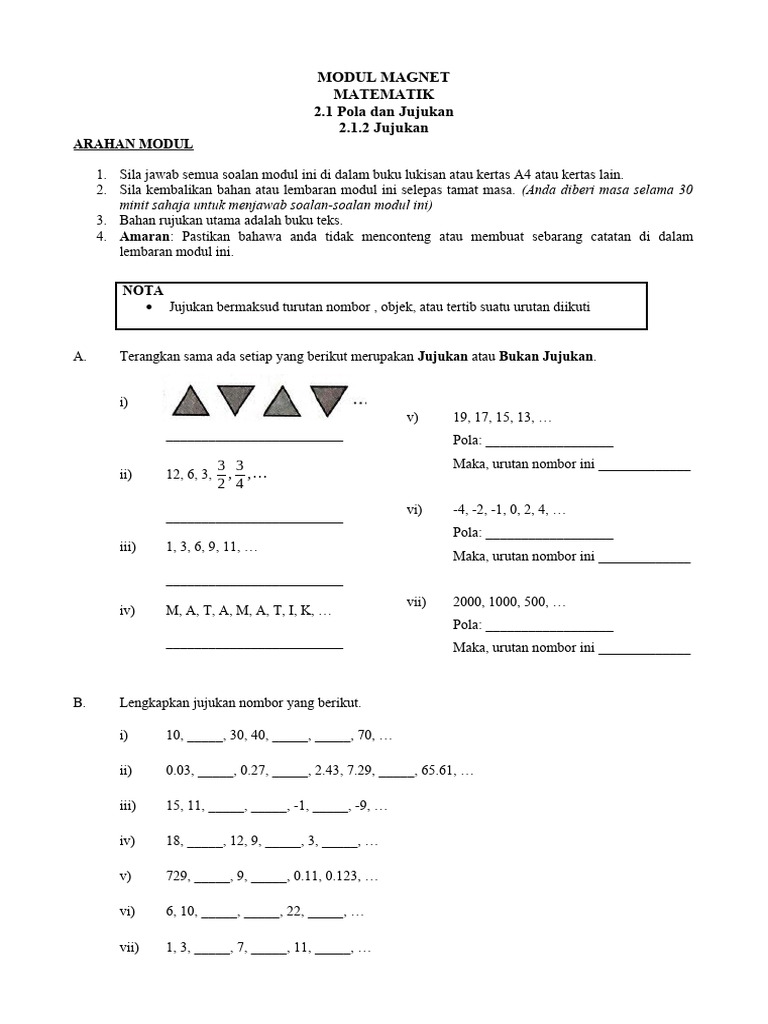 MODUL MAGNET - MATH - T2 - 1.2 - Soalan | PDF | Metode & Bahan Ajar