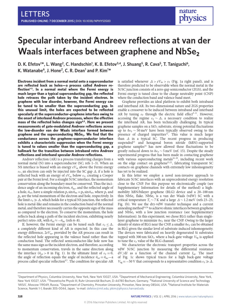 Nphys 3583 | PDF | Graphene | Superconductivity