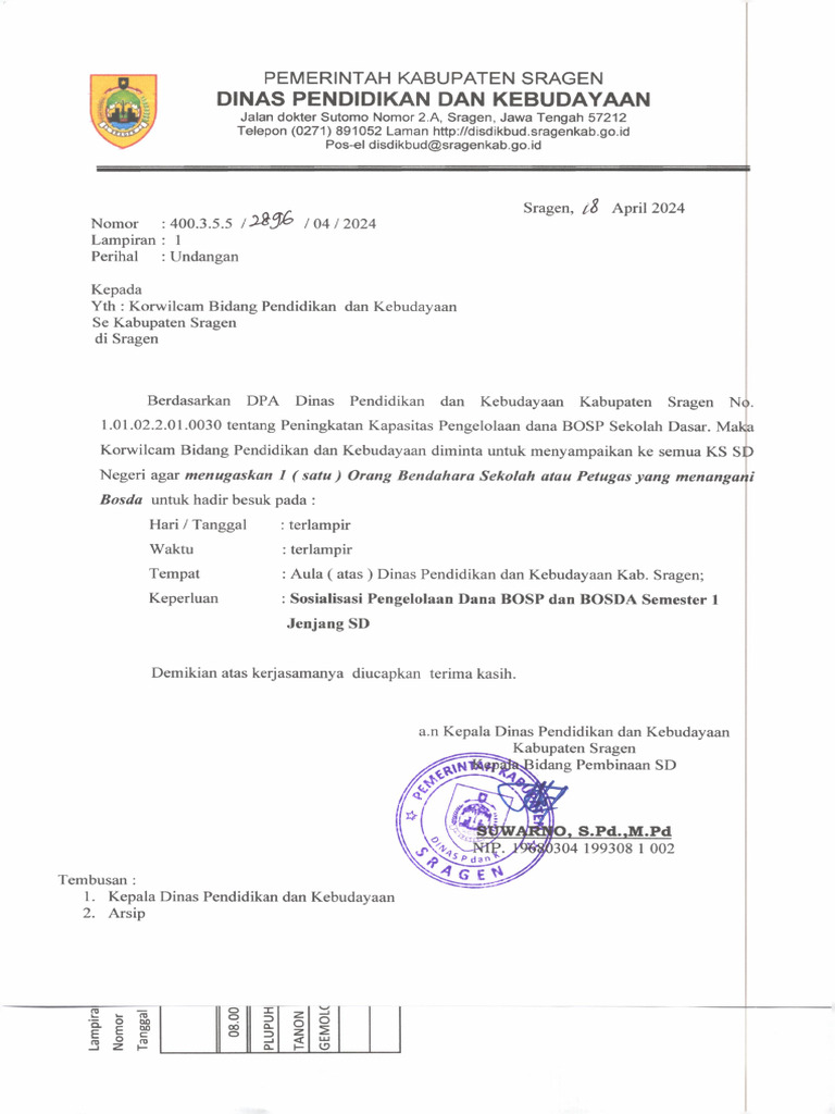 Undangan Bosda Negeri | PDF