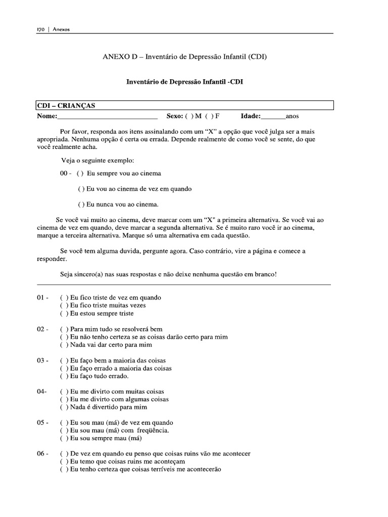 CDI para Impressão - 7 A 17 Anos | PDF