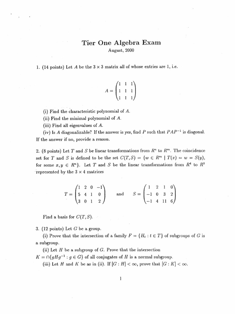 2000 08 Algebra t1 | PDF