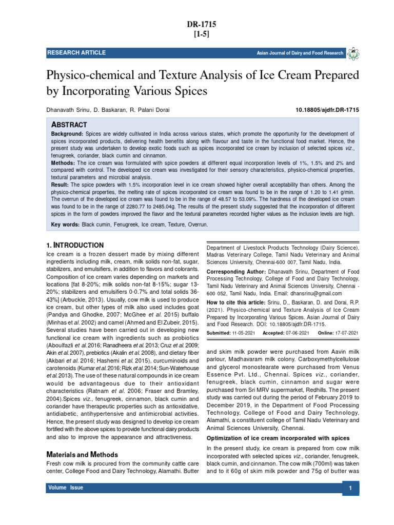 ice cream | PDF | Milk | Titration