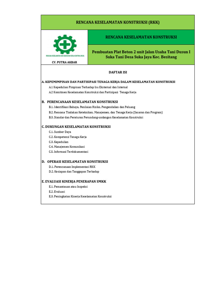 RKK Plat Beton | PDF