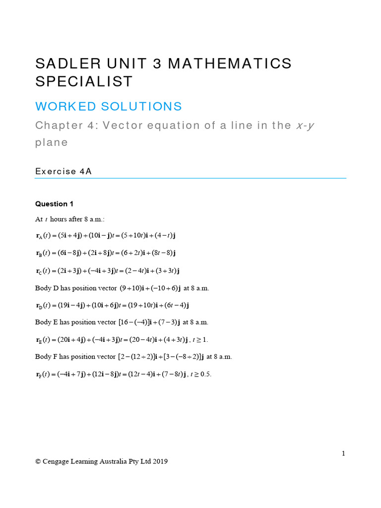 Specialist Maths Worked Solutions | PDF | Circle | Gradient