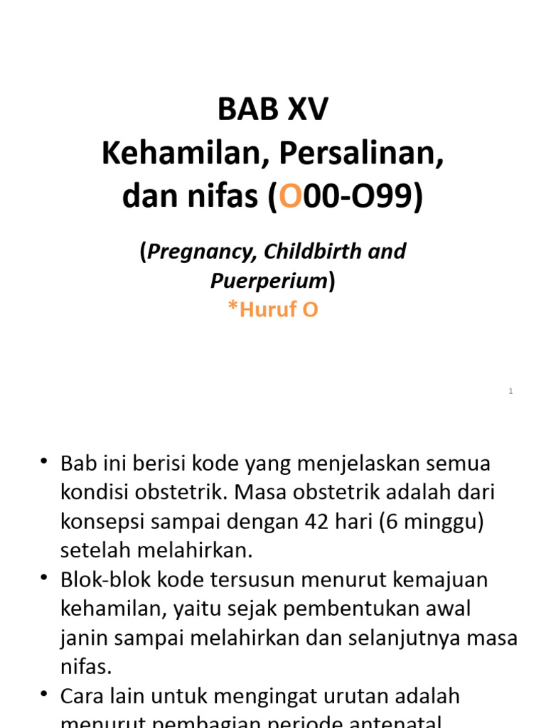 Kode Kehamilan dan Persalinan | PDF | Kesehatan Holistik | Sains & Matematika