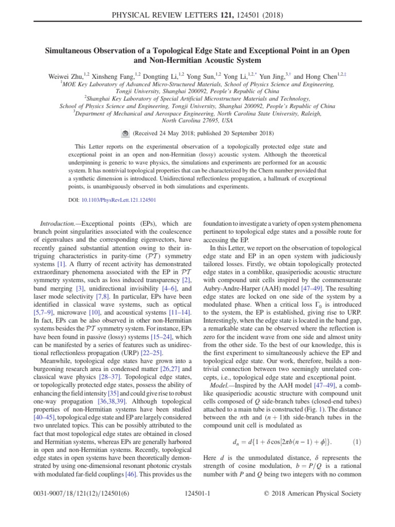 Zhu 2018 | PDF | Eigenvalues And Eigenvectors | Resonance