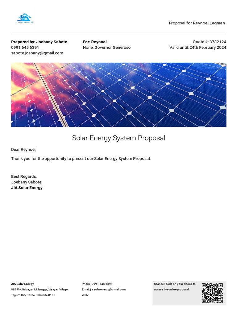 Proposal 3732124 | PDF | Solar Power | Photovoltaic System