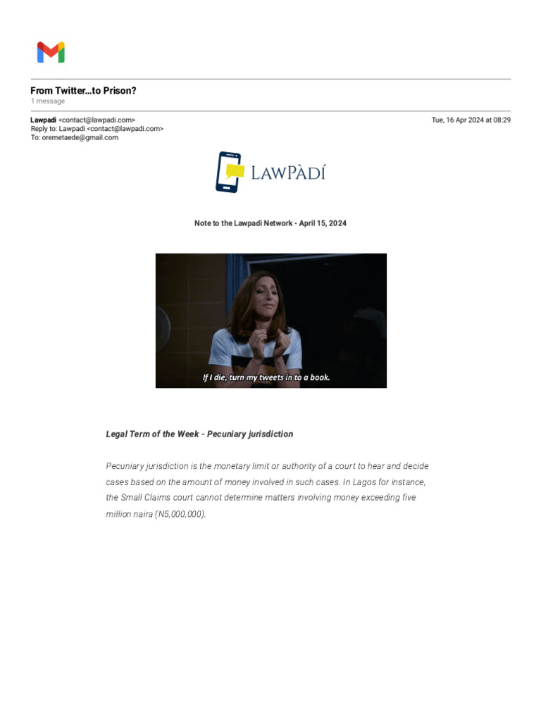 Gmail - From Twitter…to Prison_ | PDF | Defamation | Child Pornography