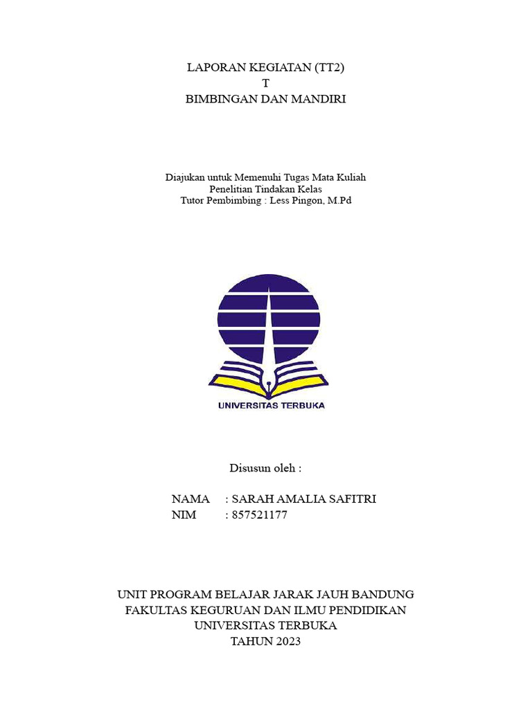 Laporan Kegiatan - PTK - TT2 | PDF | Pengembangan Diri | Sains & Matematika
