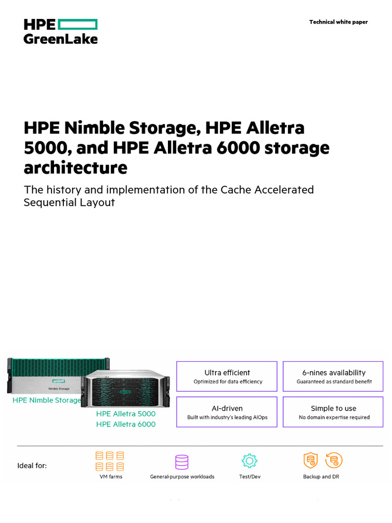 HPE Nimble Storage, HPE Alletra 5000, and HPE Alletra 6000 Storage Architecture-A50002410enw ...