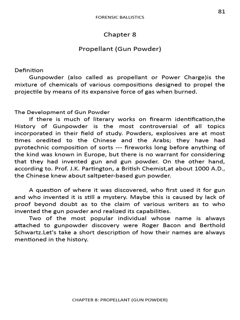 Forensic Ballistics Chapter 8 | PDF | Gunpowder | Flight