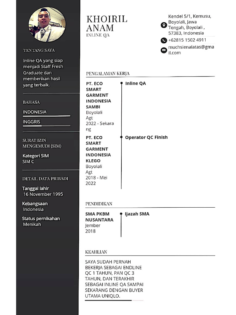 CV Khoiril Anam | PDF