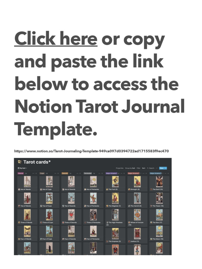 Tarot Journaling On Notion | PDF