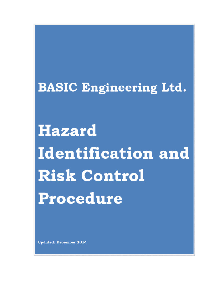Basic-Hazard-Identification-&-Risk-Control-Dec 2014 | PDF | Hazards | Risk