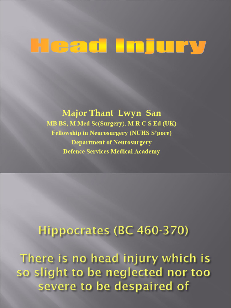 Head Injury TLS | PDF | Concussion | Clinical Medicine