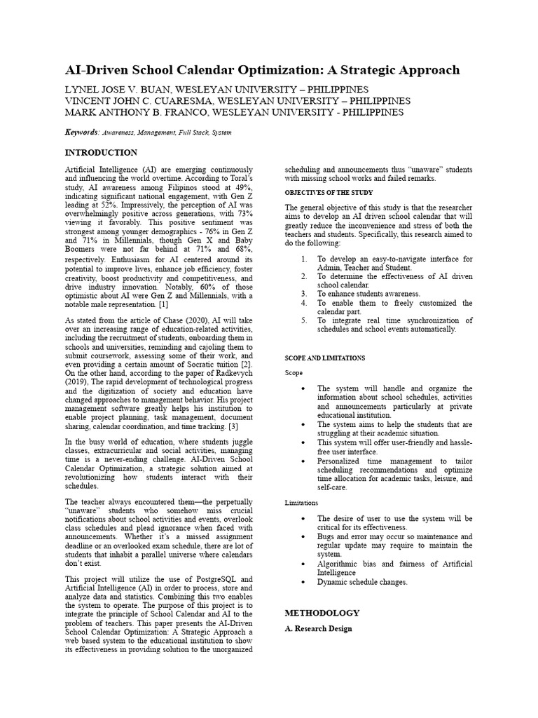 AI Driven School Calendar Optimization A Strategic Approach | Download ... AI Driven School Calendar Optimization A Strategic Approach | Download ...