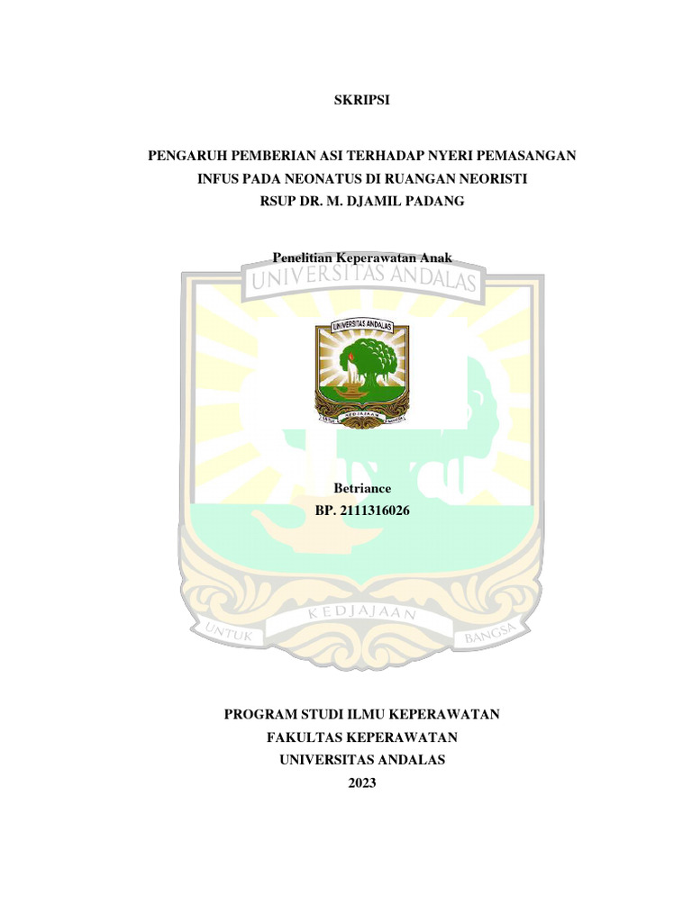 Pengaruh ASI pada Nyeri Infus Neonatus | PDF | Sains & Matematika