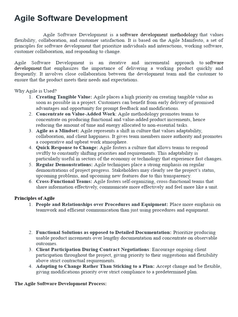 Agile Software Development | PDF | Agile Software Development | Software Development Process