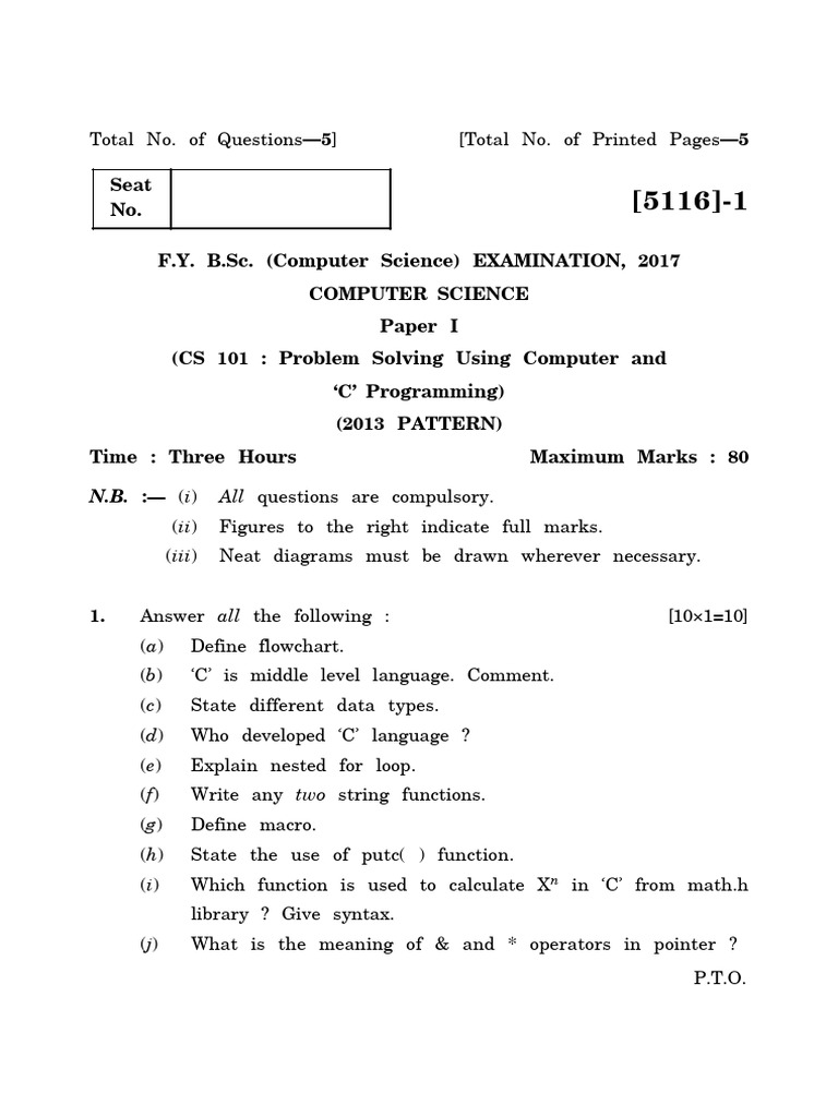 B.SC (Computer Science) 2013 Pattern | PDF | Logic Gate | Operational ...
