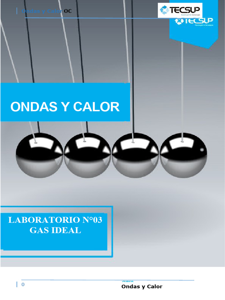 Ondas Y Calor: Laboratorio N°03 Gas Ideal | PDF | Gases | Temperatura