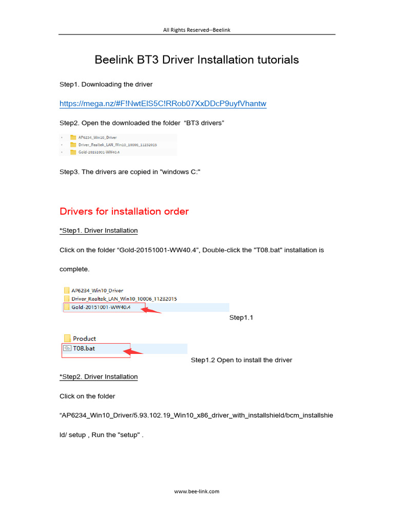Beelink BT3 Driver Setup Guide | PDF
