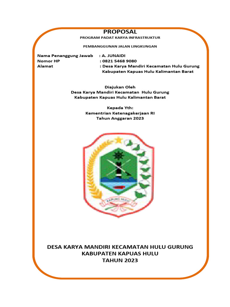 Proposal Jalan Desa | PDF