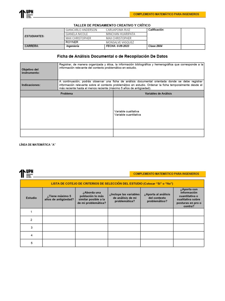 Ficha de Análisis Documental | Descargar gratis PDF | Science