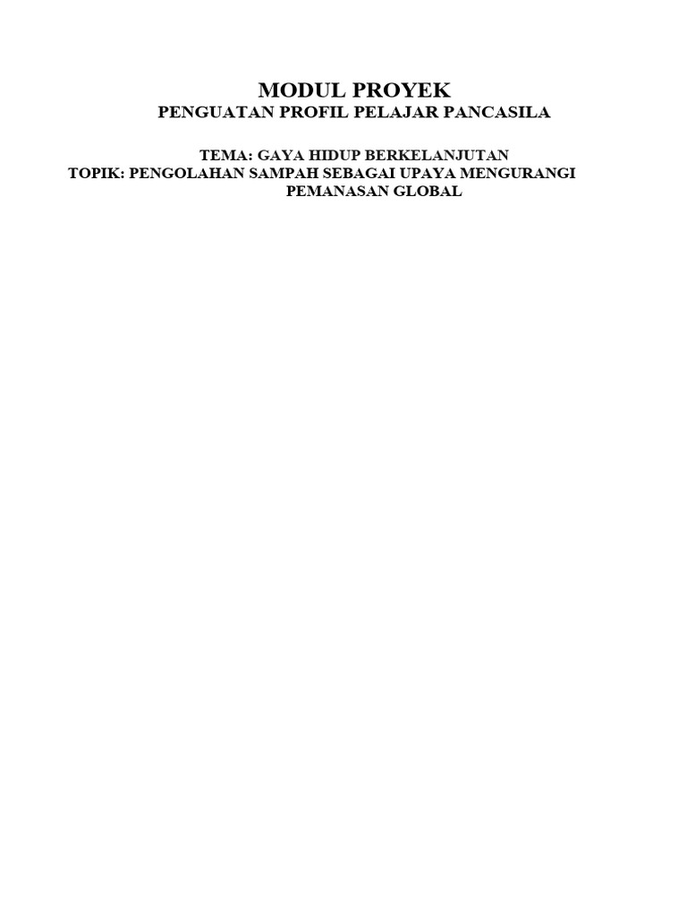 Bismillah Contoh Modul Proyek P5 | PDF