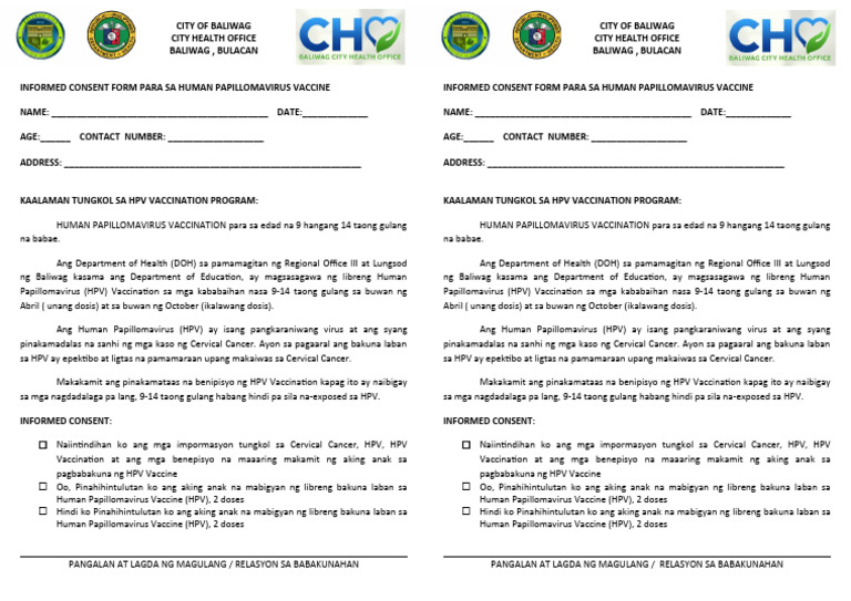 HPV Vaccine Consent | PDF
