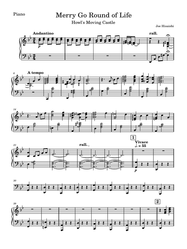 Merry Go Round of Life-Piano | PDF