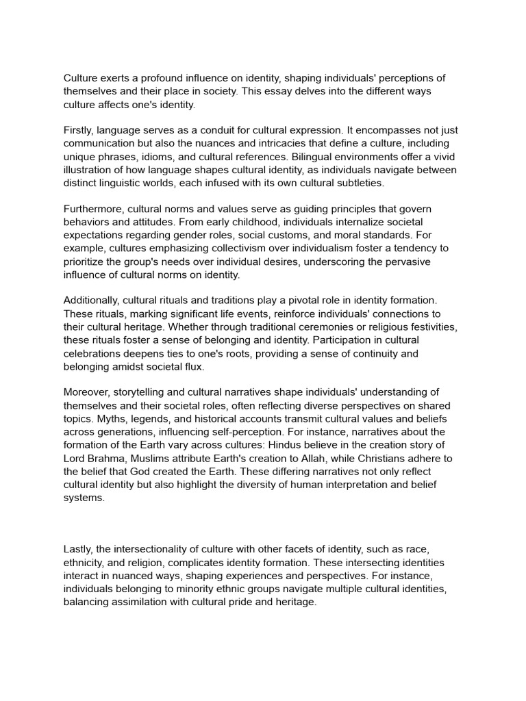 Ways Culture Can Affect Our Identity | Download Free PDF | Identity ...