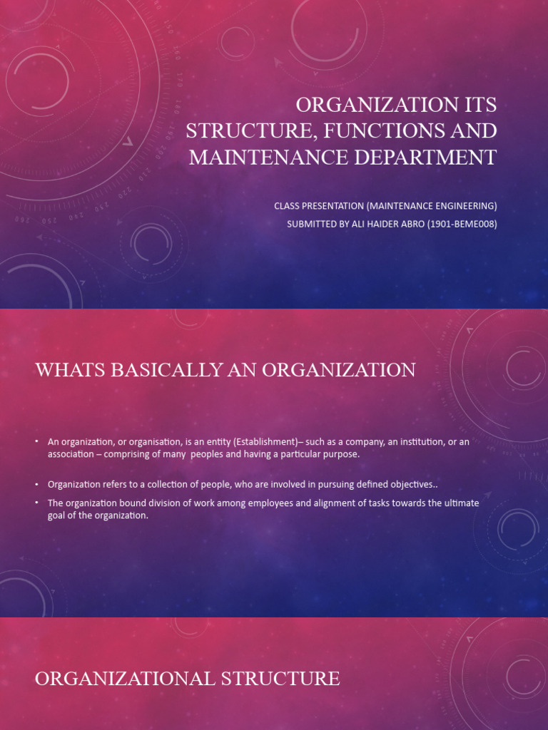 Organization its structure, functions and Maintenance Department | PDF ... Organization its structure, functions and Maintenance Department | PDF ...