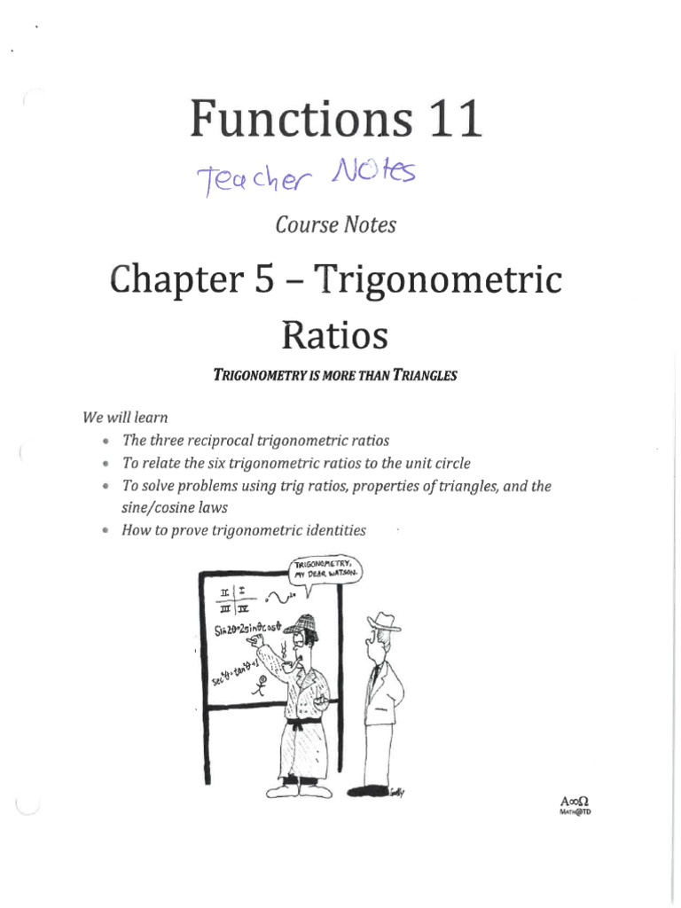 MCR3U CH 5 Notes - Filled In-3 | PDF | Trigonometric Functions ...