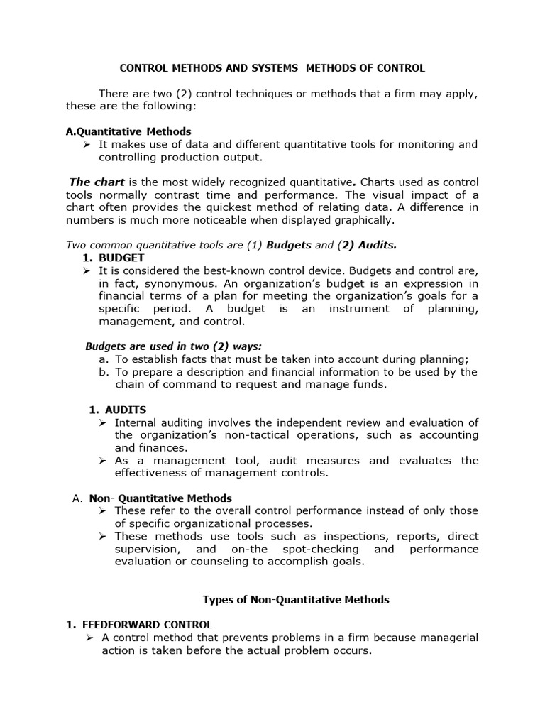 Lesson 9 Control Methods and Systems Methods of Control | Download Free ...